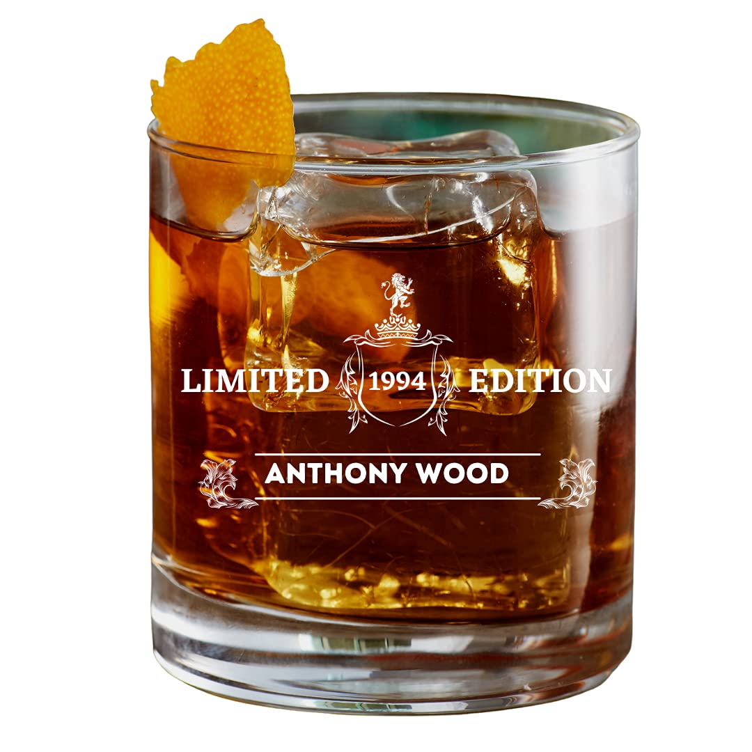 Personalized 9 oz. Round Whiskey Glass