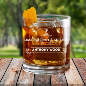 Personalized 9 oz. Round Whiskey Glass