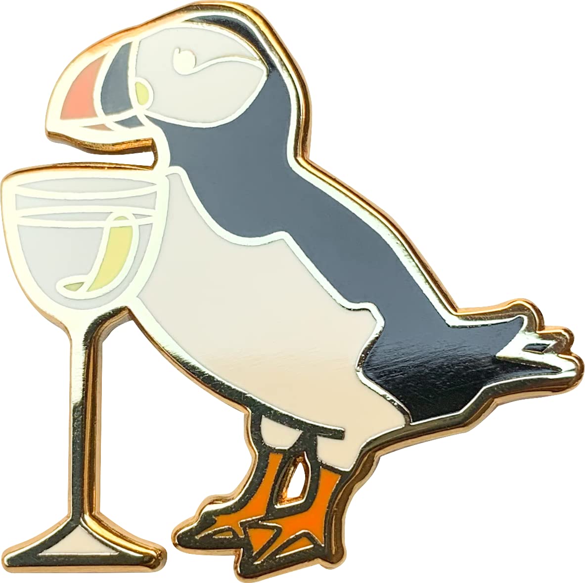 Cocktail Critters Enamel Pins for Bartender Aprons, Jackets, Backpacks and Purses, Shirt and Suit Lapels, Cute Button Badges Brooch Fashion Jewelry (Puffin x Vodka Martini)