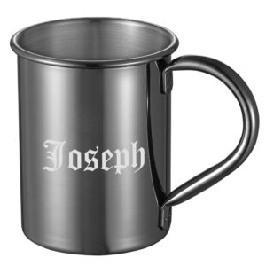 visol personalized elise gun metal finish 13 oz moscow mule mug - free engraving (text)