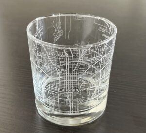 rocks whiskey old fashioned 11oz glass urban city map tallahassee florida