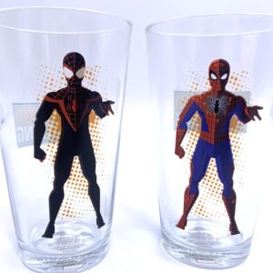 Bioworld Beyond Amazing 60th Anniversary Spider-Man 16oz Pint Glass Set, Pack of 2 Drinking Glasses