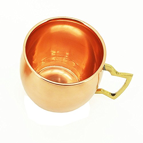 Set of 2 Modern Home Authentic 100% Solid Copper Moscow Mule Mug - Handmade in India