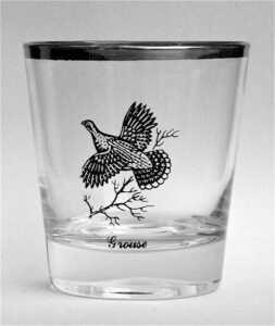 game bird whiskeyglasses (set of 2) silver rimmed goose pheasant