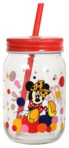 disney rsquared minnie name mason jars (set of 2), multicolor