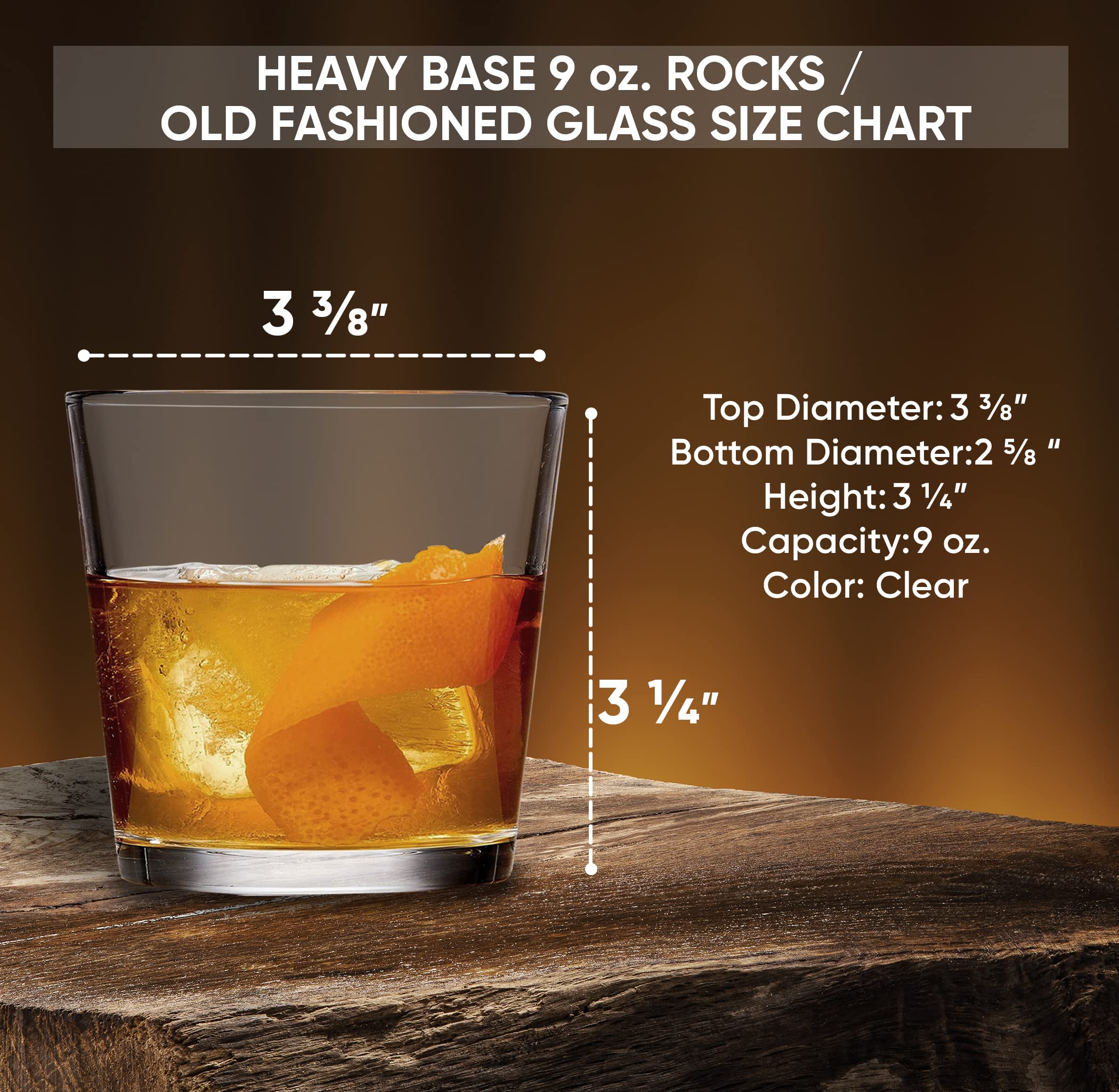 TEEAMORE Personalized Old Fashioned Cocktail Glass Add Your Initial Birthday Housewarming Gift Etched Rocks Whiskey Glass 9oz