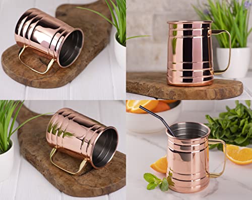 One Ring Moscow Mule Mug Metal Tankard, Hobbit Mug Lord Rings Copper Stein Beer Mug, Gift For Him Beer Stein 21oz Pure Copper Plating Cup, Premium Quality Cocktail Mug, Drinking Mug