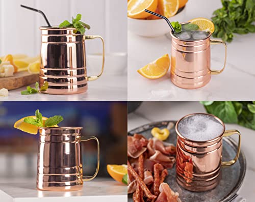 One Ring Moscow Mule Mug Metal Tankard, Hobbit Mug Lord Rings Copper Stein Beer Mug, Gift For Him Beer Stein 21oz Pure Copper Plating Cup, Premium Quality Cocktail Mug, Drinking Mug