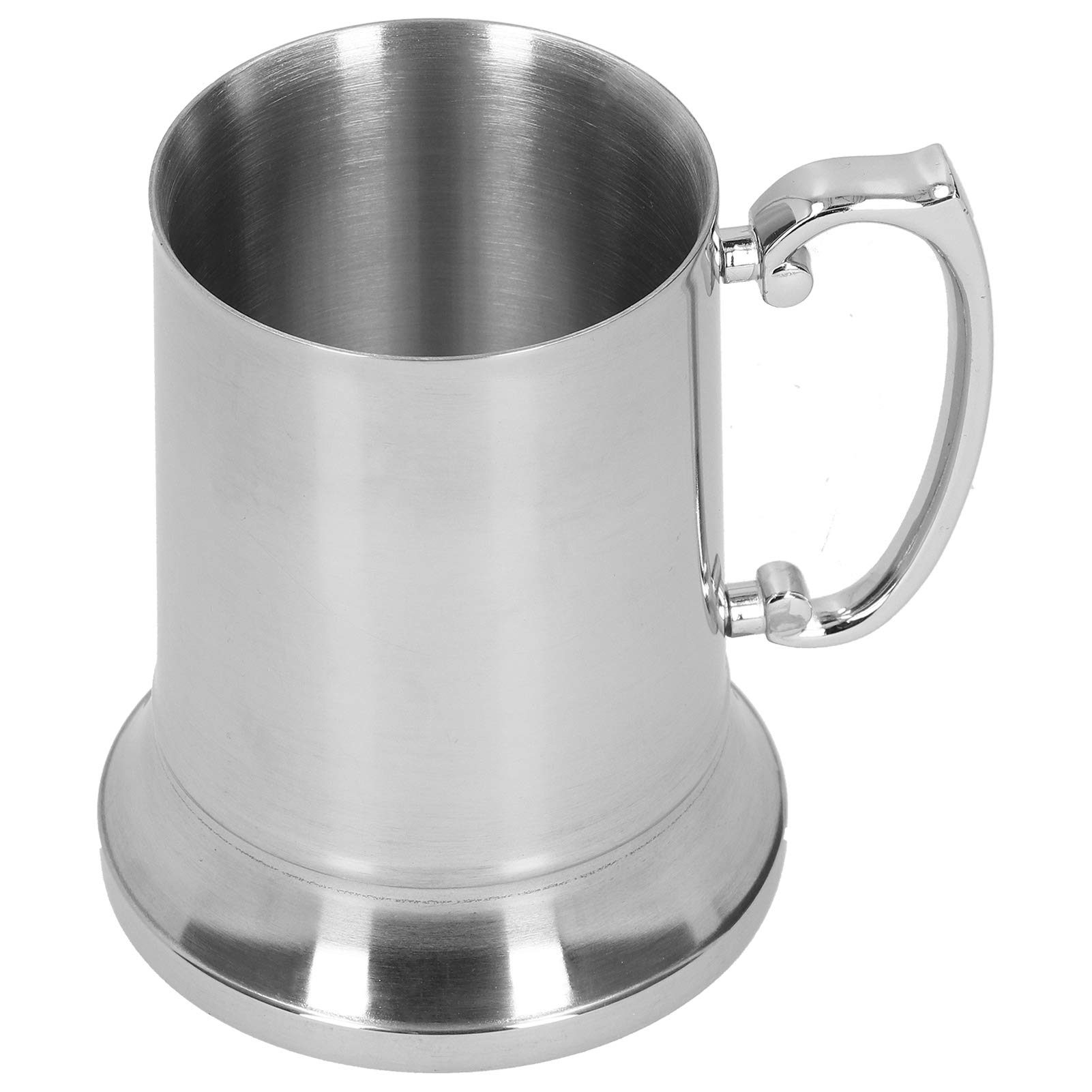 Milltrip Stainless Steel Mug Silver Double‑Layer Beer Mug with Handle for Bar Hotel Supplies Cocktail Glass Goblet Cups(560ml)