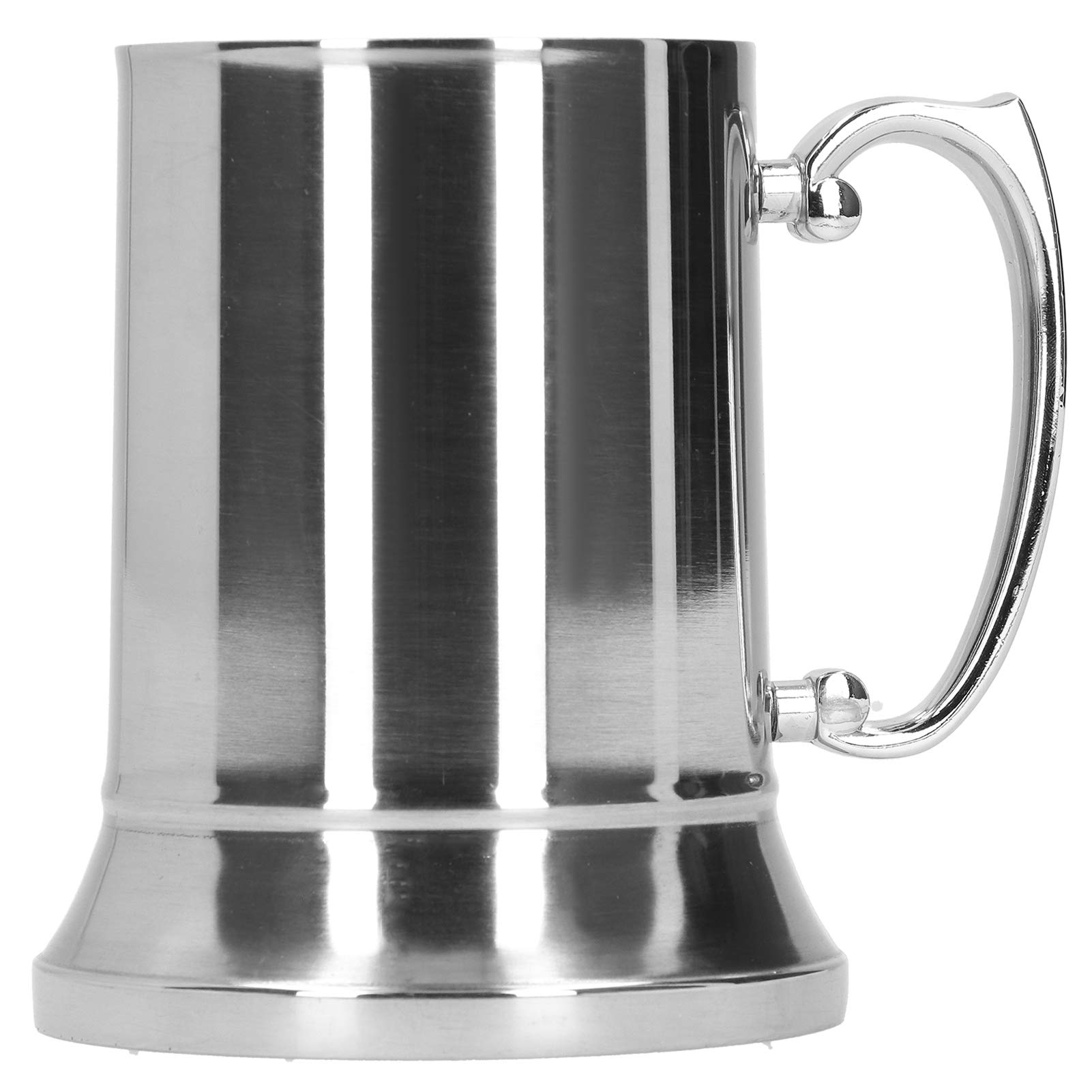 Milltrip Stainless Steel Mug Silver Double‑Layer Beer Mug with Handle for Bar Hotel Supplies Cocktail Glass Goblet Cups(560ml)