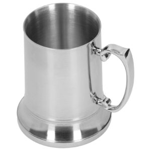 Milltrip Stainless Steel Mug Silver Double‑Layer Beer Mug with Handle for Bar Hotel Supplies Cocktail Glass Goblet Cups(560ml)