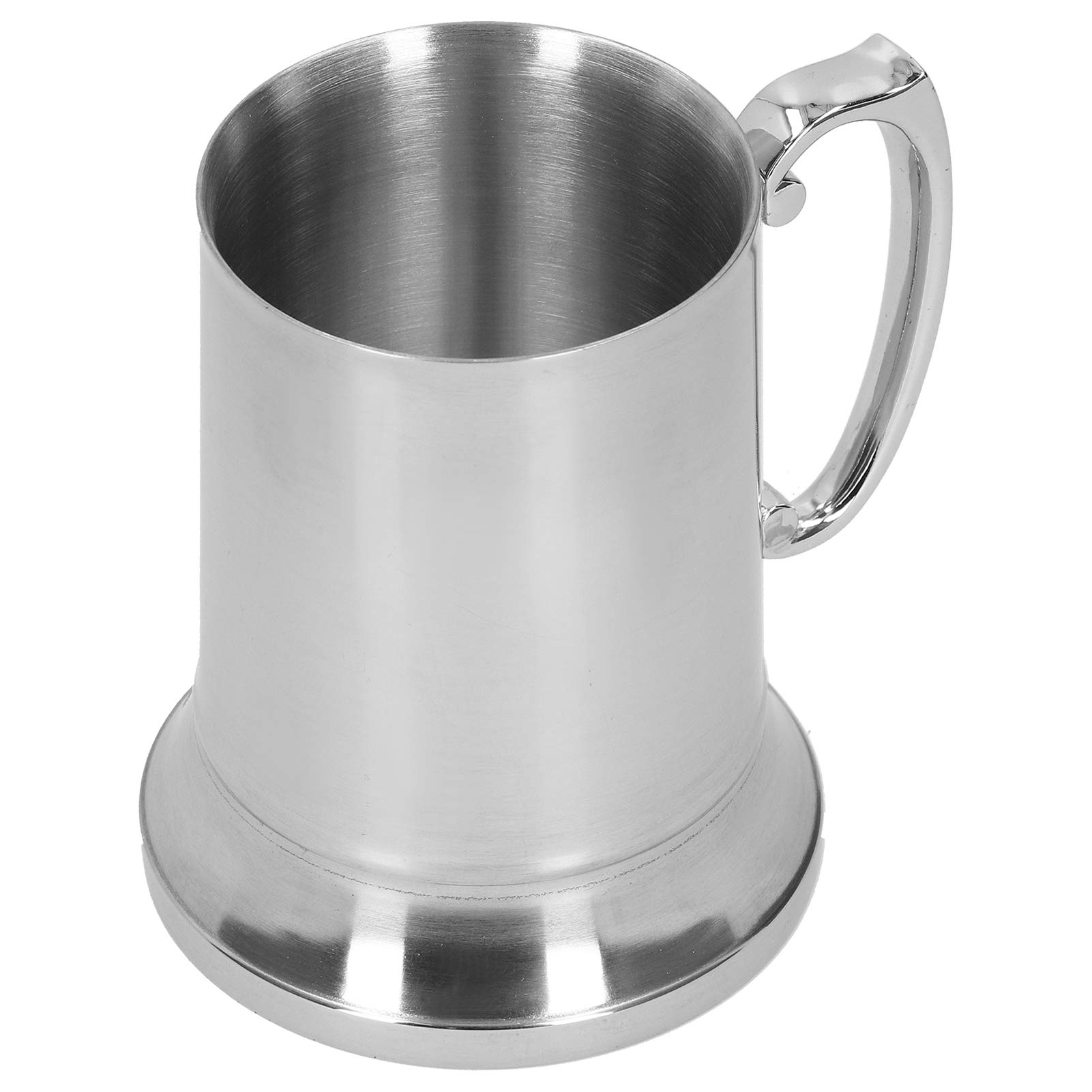 Milltrip Stainless Steel Mug Silver Double‑Layer Beer Mug with Handle for Bar Hotel Supplies Cocktail Glass Goblet Cups(560ml)