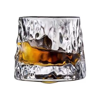 4 Pack Crystal Whiskey Glasses, Old Fashioned Lowball Bar Tumblers for Drinking Bourbon, Scotch Whisky, Cocktails, Cognac