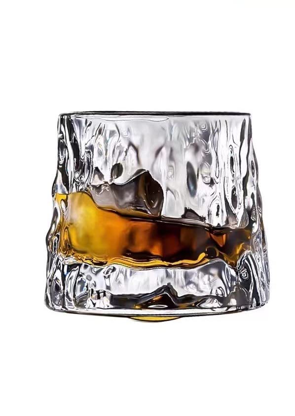 4 Pack Crystal Whiskey Glasses, Old Fashioned Lowball Bar Tumblers for Drinking Bourbon, Scotch Whisky, Cocktails, Cognac