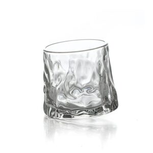 4 Pack Crystal Whiskey Glasses, Old Fashioned Lowball Bar Tumblers for Drinking Bourbon, Scotch Whisky, Cocktails, Cognac