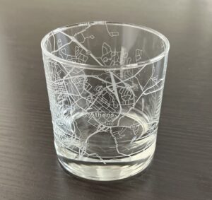 rocks whiskey old fashioned 11oz glass urban city map athens georgia