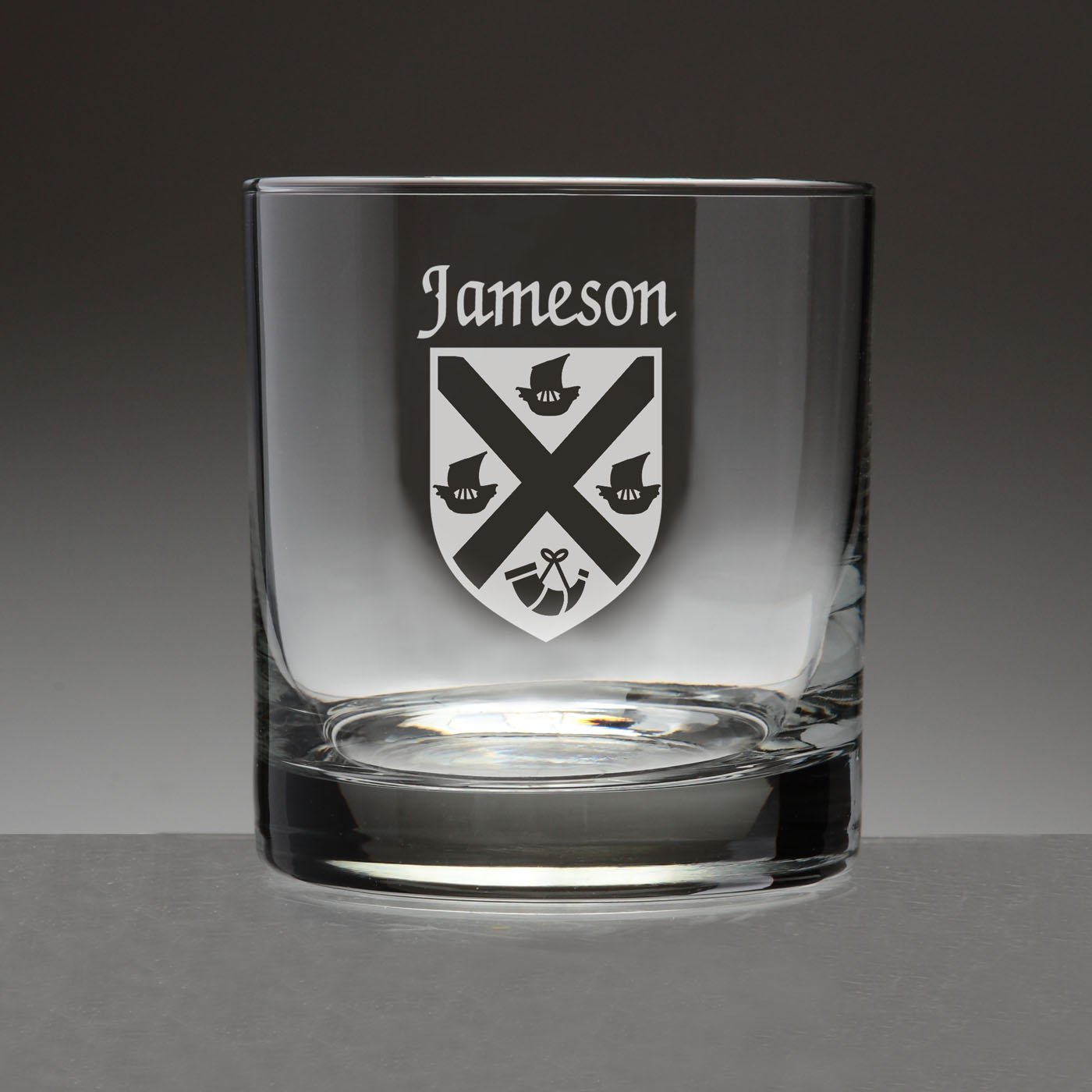 Jameson Irish Coat of Arms Tumbler Glasses - Set of 4 (Sand Etched)