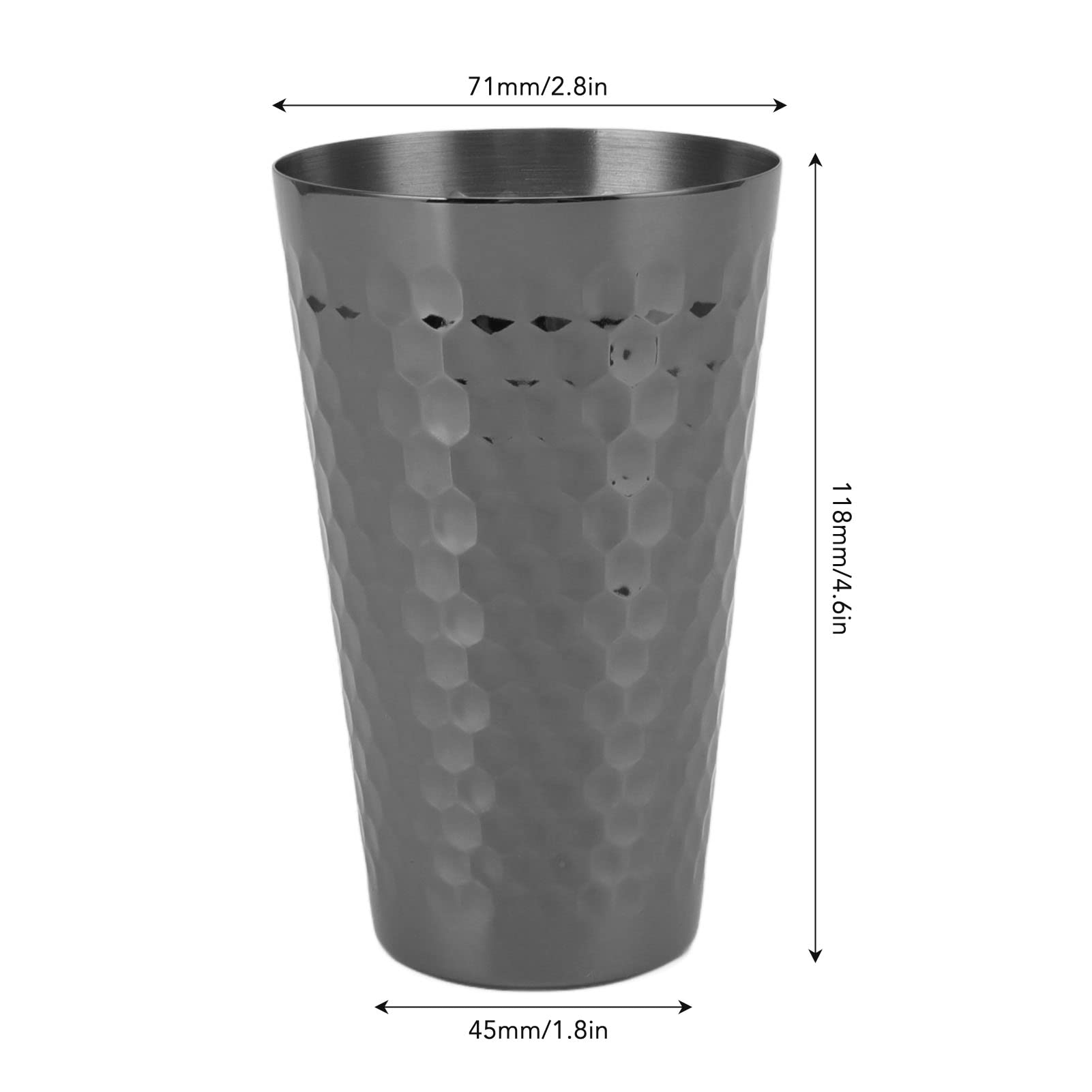 Stainless Steel Cups, Drinking Cup Moscow Mule Mugs Unbreakable Reusable Cups Metal Shatterproof Pint Drinking Cups for Bar Home (Black)