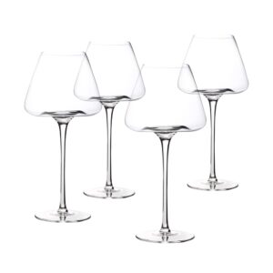 ubenkaku wine glasses set of 4, 25 ozextra large premium crystal burgundy martini glasses set of 4 thin rim long stem for red or white daily use wedding anniversary or birthday gift