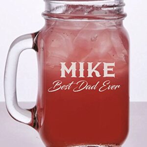 Personalized Drinking Jar with Handle - 16oz