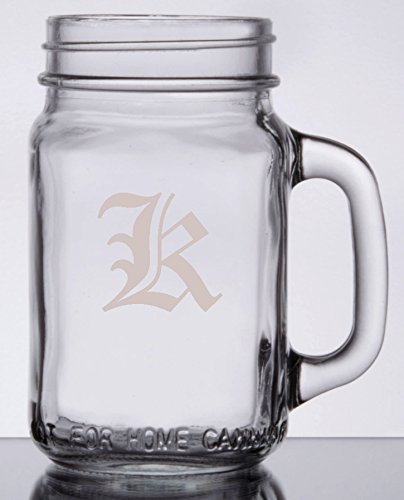 Personalized Drinking Jar with Handle - 16oz