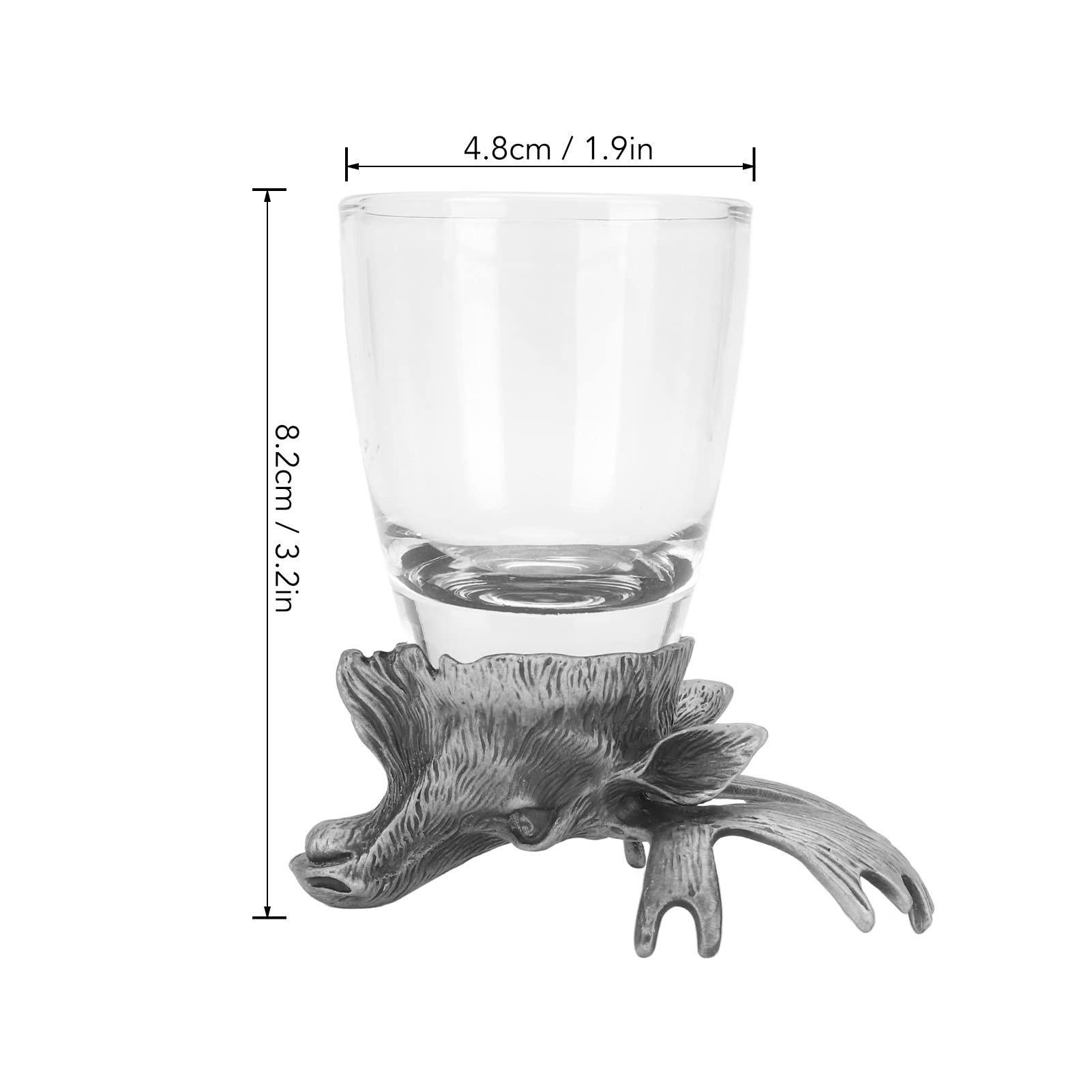 RXMORI Whiskey Glass, Old Fashioned Glasses, Deer Style Exquisite Stable Durable Metal Widely Used Cocktail Glass for Party Game Wedding