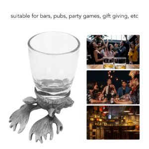 RXMORI Whiskey Glass, Old Fashioned Glasses, Deer Style Exquisite Stable Durable Metal Widely Used Cocktail Glass for Party Game Wedding