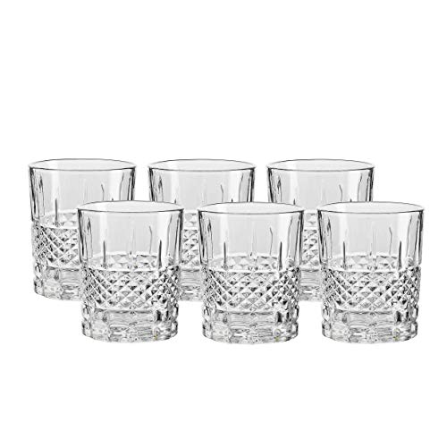 WHOLE HOUSEWARES Double Old-Fashioned Drinking Glasses - Whisky Glasses - Tumblers Set of 6 (9OZ)