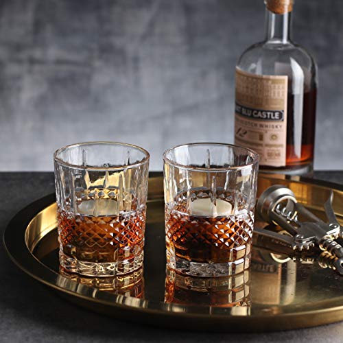 WHOLE HOUSEWARES Double Old-Fashioned Drinking Glasses - Whisky Glasses - Tumblers Set of 6 (9OZ)