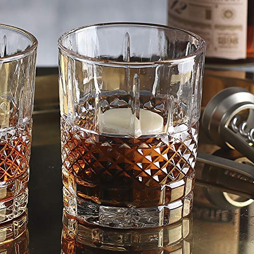 WHOLE HOUSEWARES Double Old-Fashioned Drinking Glasses - Whisky Glasses - Tumblers Set of 6 (9OZ)