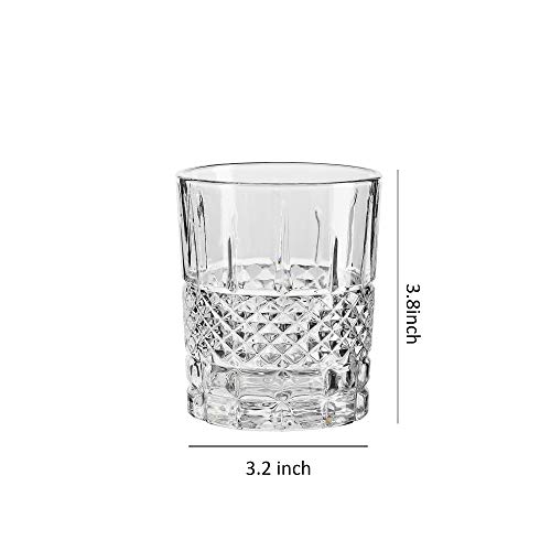 WHOLE HOUSEWARES Double Old-Fashioned Drinking Glasses - Whisky Glasses - Tumblers Set of 6 (9OZ)