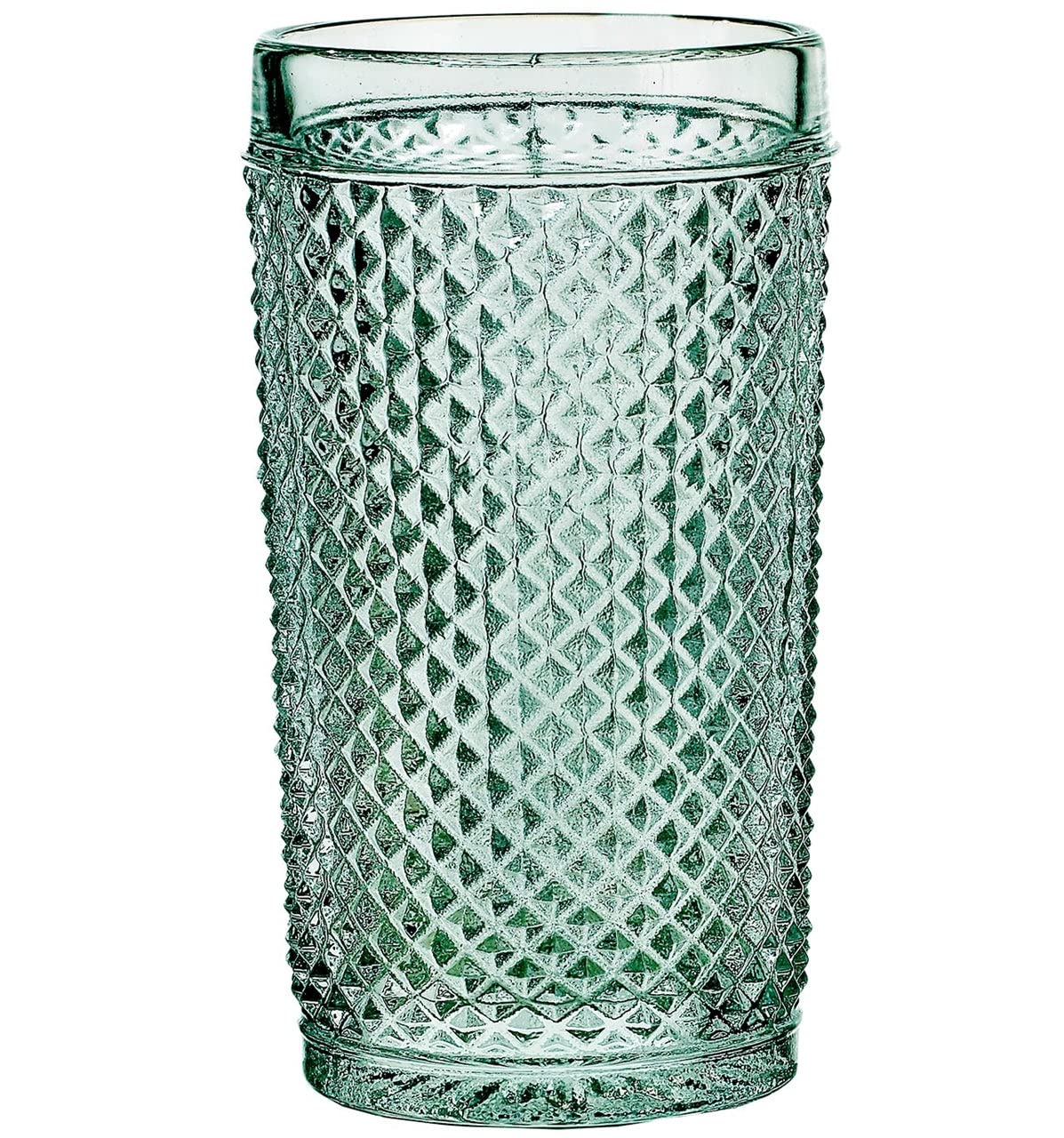 Vista Alegre Bicos Mint Green Beverage/Hiball/Tumbler Glass, Set of 4,