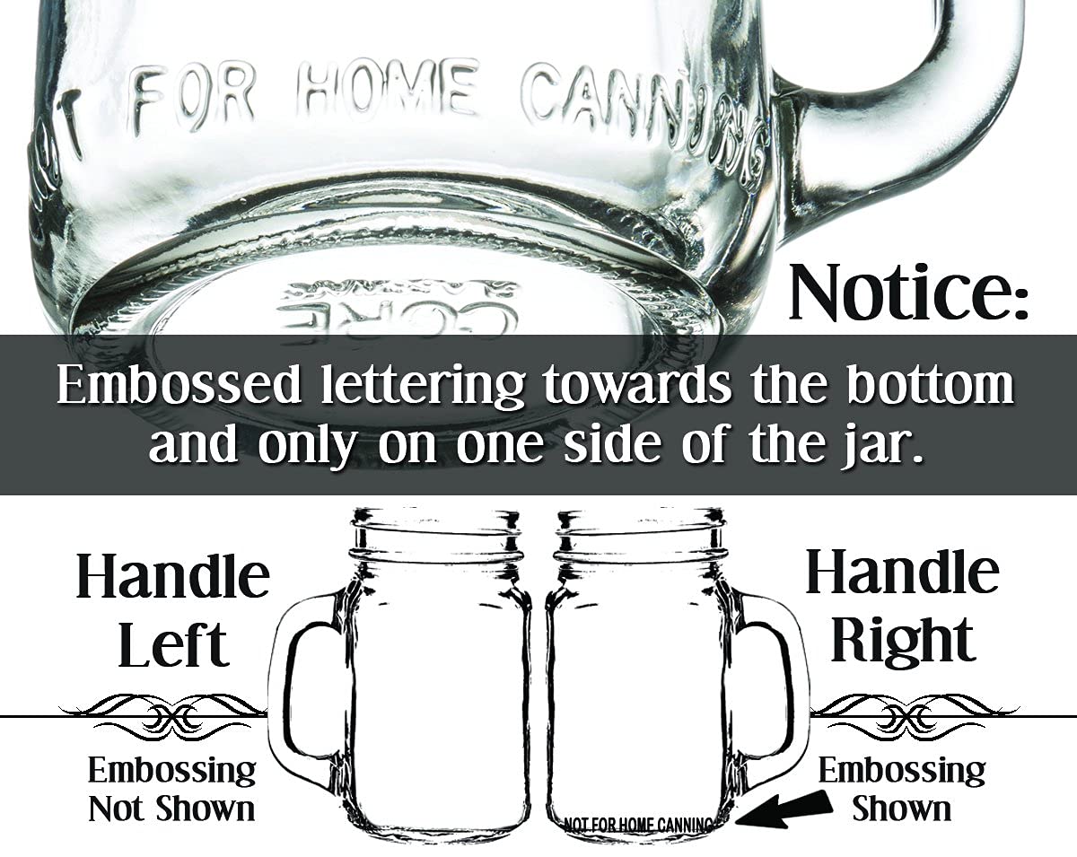 ONE Retro Personalized Mason Jars Drinking Mugs with Handle Engraved Custom Etched with Name and Date for Wedding, Engagement Anniversary Bridal Party Gift Favor Groomsmen Bridesmaids Gifts Gift Idea