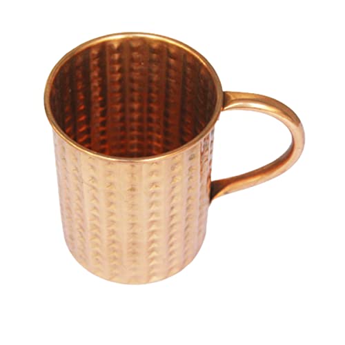 PARIJAT HANDICRAFT Copper & Hammer Mat Shaped Design Moscow Mule Beer Mug Cup, Best for Beer Cocktail Parties And Gifts