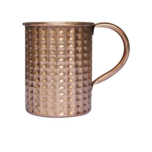 PARIJAT HANDICRAFT Copper & Hammer Mat Shaped Design Moscow Mule Beer Mug Cup, Best for Beer Cocktail Parties And Gifts