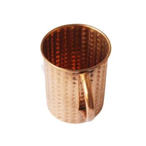 PARIJAT HANDICRAFT Copper & Hammer Mat Shaped Design Moscow Mule Beer Mug Cup, Best for Beer Cocktail Parties And Gifts