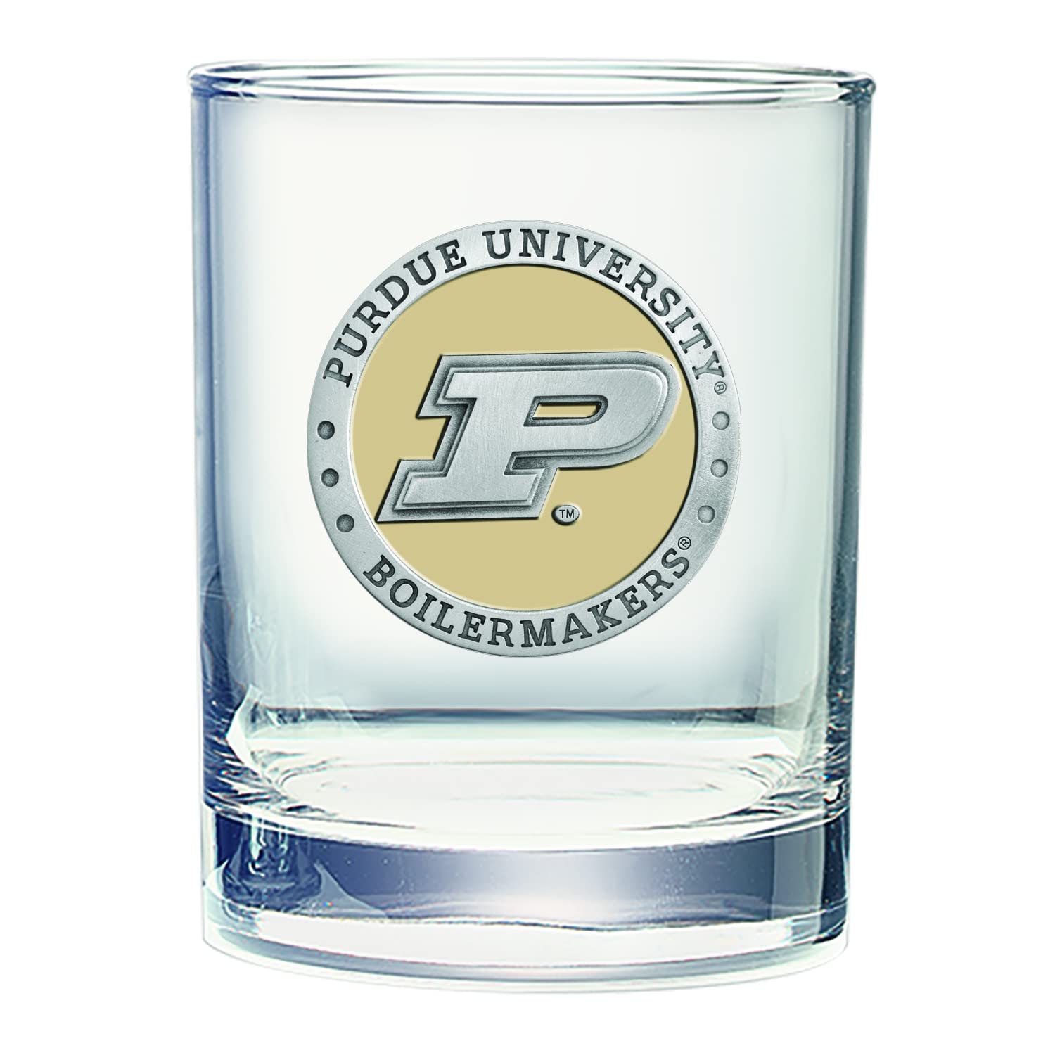 Heritage Pewter Purdue Double Old Fashion | Double Rocks Glass 14 OZ for Liquor | Expertly Crafted Pewter Glass