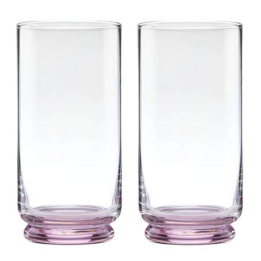 Kate Spade Charles Lane Blush 2 piece Highball Glass Set