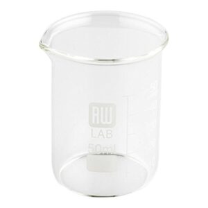 Restaurantware RW Lab 50 ML Glass Beakers 10 Dishwasher Safe Cocktail Mixing Glasses - Chemistry-Inspired Scratch Resistant Clear Glass Cocktail Beakers For Cocktails Appetizers Desserts