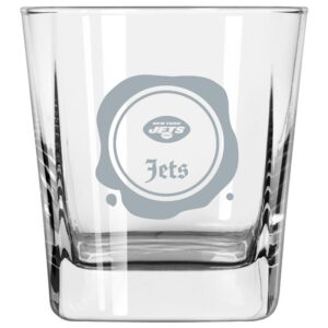 logobrands new york jets 14oz. frost stamp old fashioned glass