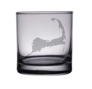 hullspeed designs cape cod map - engraved rocks glasses set of 2