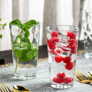 Lumientti Highball Glasses Set of 10-17oz | Durable & Attractive Highball Drinking Glasses With Heavy Base- Lead-Free Tall Bar Glass Set for Water, Juice, Wine, Beer & Cocktail - Dishwasher Safe