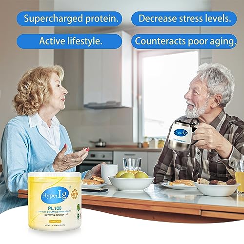 HYPERIG PL-100 2 Pack Protein Powder & 1 Auto Stirring Mug Original Hyperimmune Egg Supplement with Immune Components Magnetic Mug Stainless Steel 31 (4.5g) Servings by BeyondIgY