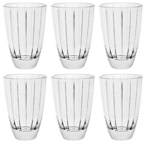 barski - european - glass - hiball tumbler - artistically designed - 16.5 oz. - set of 6 highball glasses - made in europe