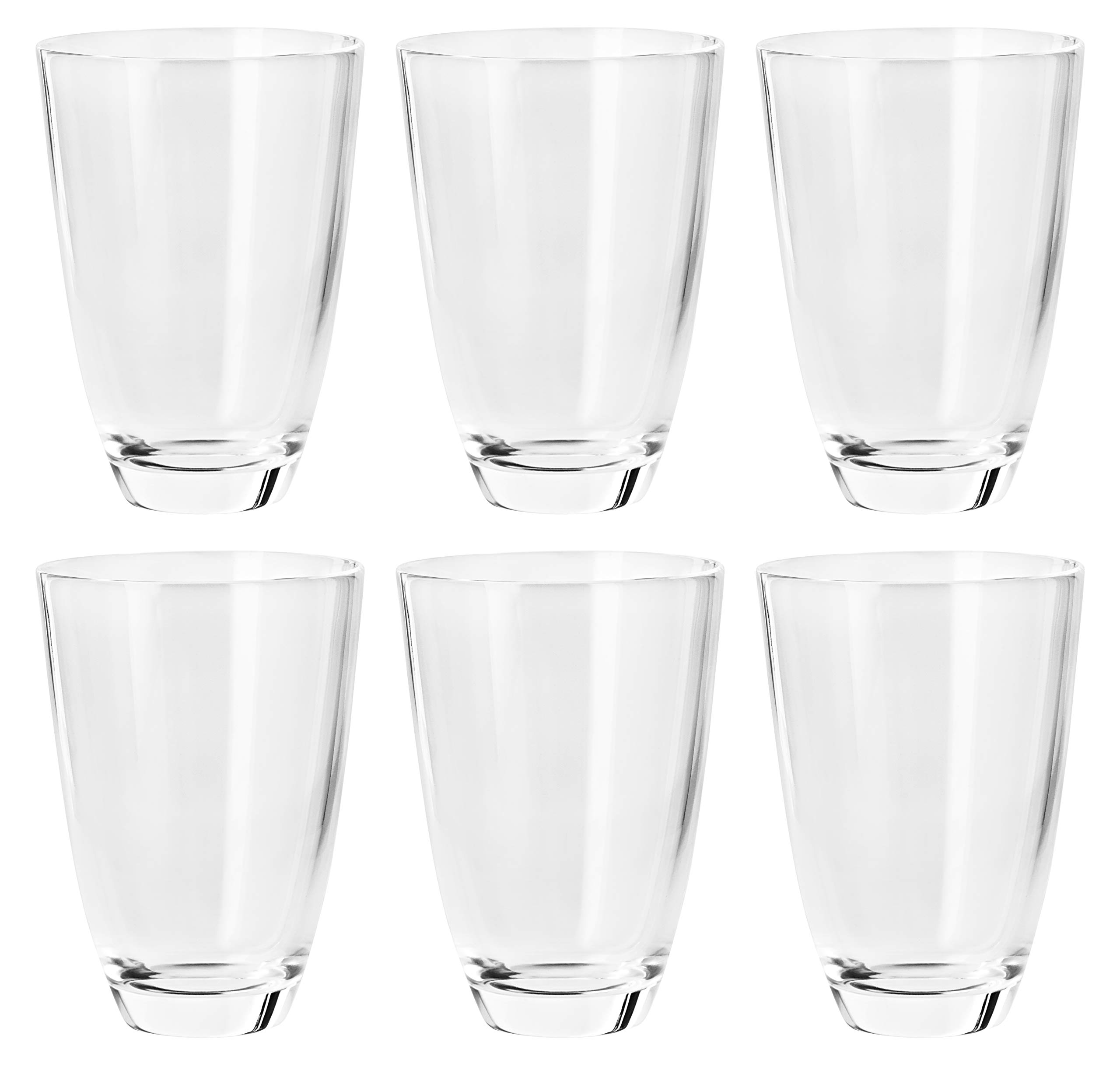 Barski - European - Glass - Hiball Tumbler- 17 oz. - Set of 6 Highball Glasses - Made in Europe