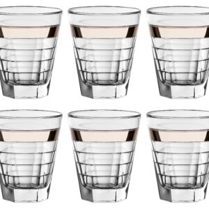 Barski - European Glass - Double Old Fashioned Tumbler Glasses - with Platinum Band - Set of 6-11.5 oz. - Made in Europe