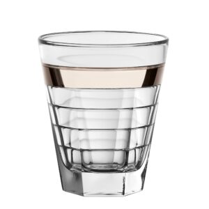 Barski - European Glass - Double Old Fashioned Tumbler Glasses - with Platinum Band - Set of 6-11.5 oz. - Made in Europe