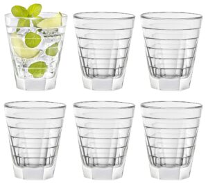 barski - european glass - double old fashioned tumbler glasses - uniquely designed - set of 6-11.5 oz. - made in europe