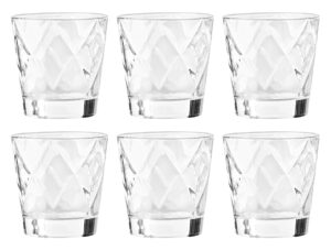 barski - european glass - double old fashioned tumbler glasses - uniquely designed - set of 6-12 oz. - made in europe