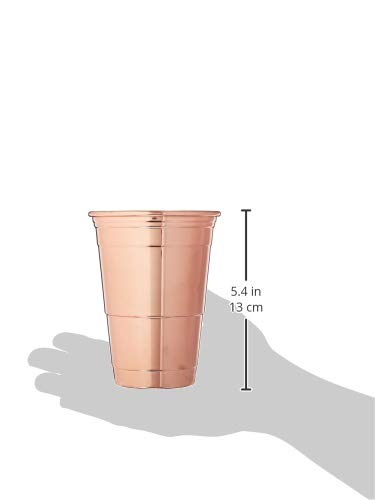 Silver One Stainless Steel Copper Finish Tumbler Shape Cocktail Moscow Mule Mug, 20 oz., Two Pack